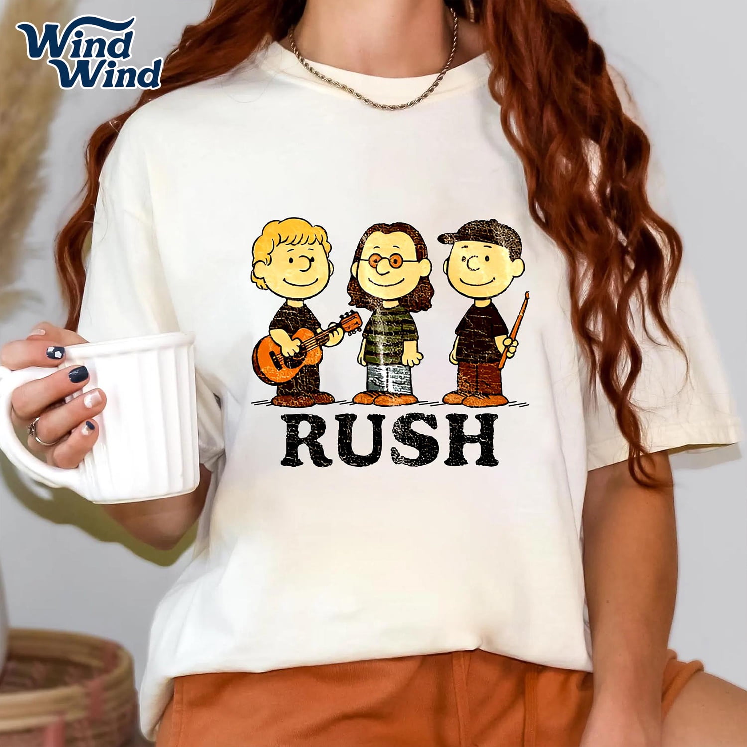 Rush x Peanuts Retro T-Shirt: Geddy Lee, Alex Lifeson & Neil Peart Rock Band, Multiple Colors ...