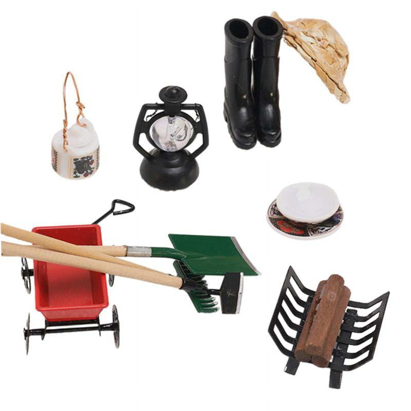 Rushawy 1/12 Dollhouse Farming Tools Collections Farm Shovels Rake Toy ...