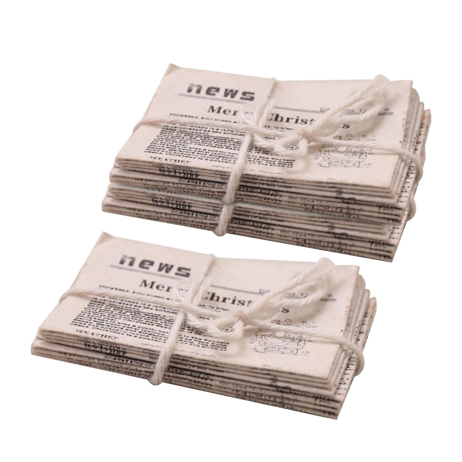 Rushawy 1 12 Dollhouse Newspaper Photo Prop Dollhouse Decorative Mini Newspaper for Club ...