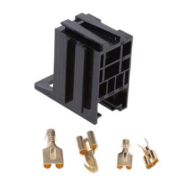 Rushawy 2x12V 4 Pin 30 Amp Automotive Relay Socket Holder Mounting Base ...