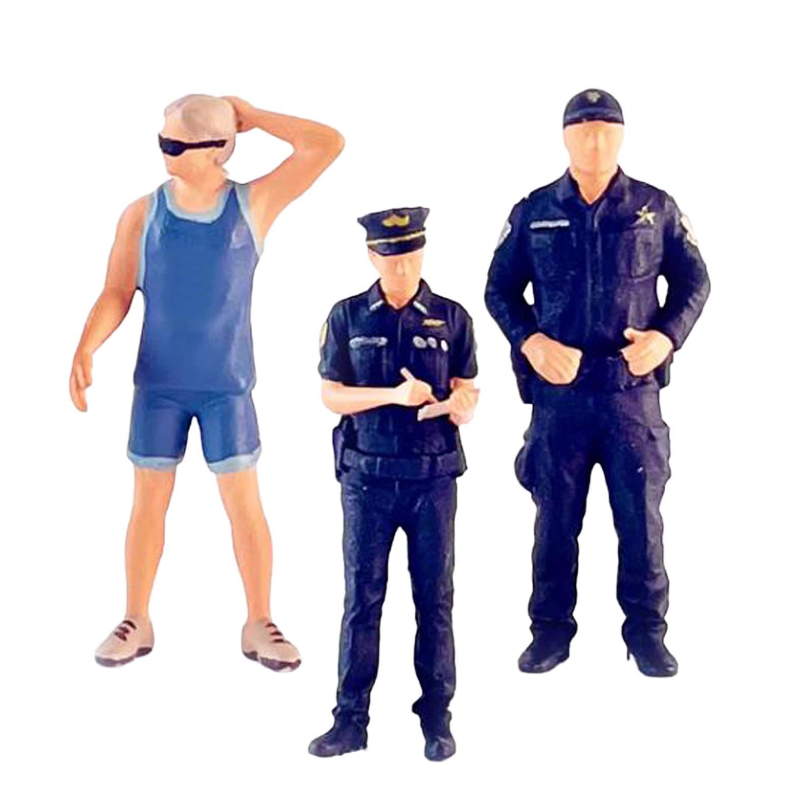 Rushawy 3 Pieces 1/64 Cops and Men Figures Collections Layout Hand ...