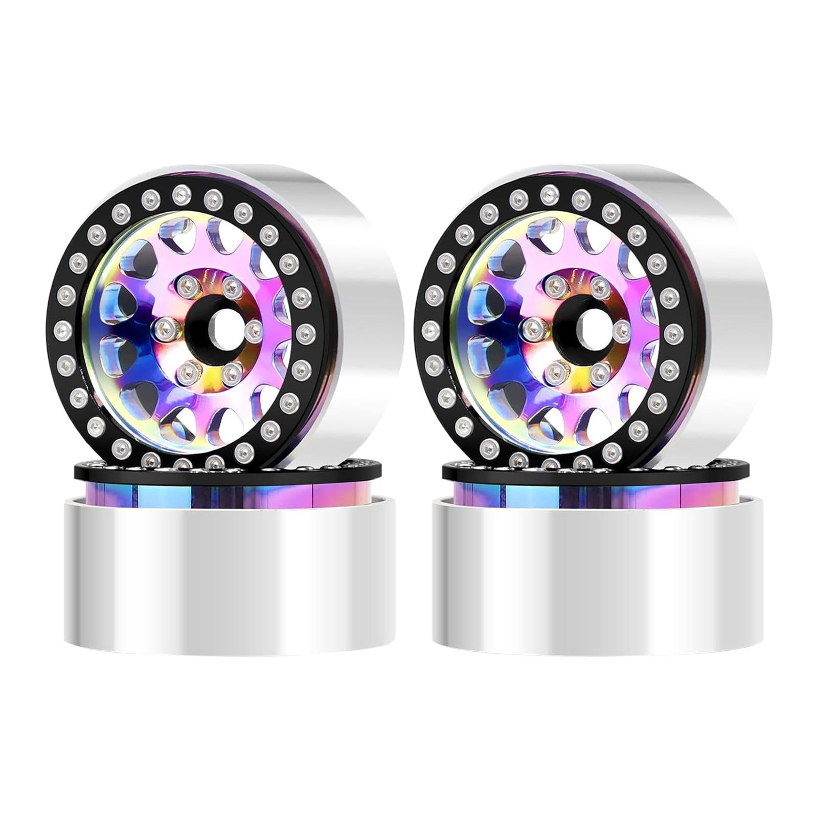 Rushawy 4 Pieces 12mm Hex Aluminum 1.9 inch Wheels for 1/10 RC Crawler ...