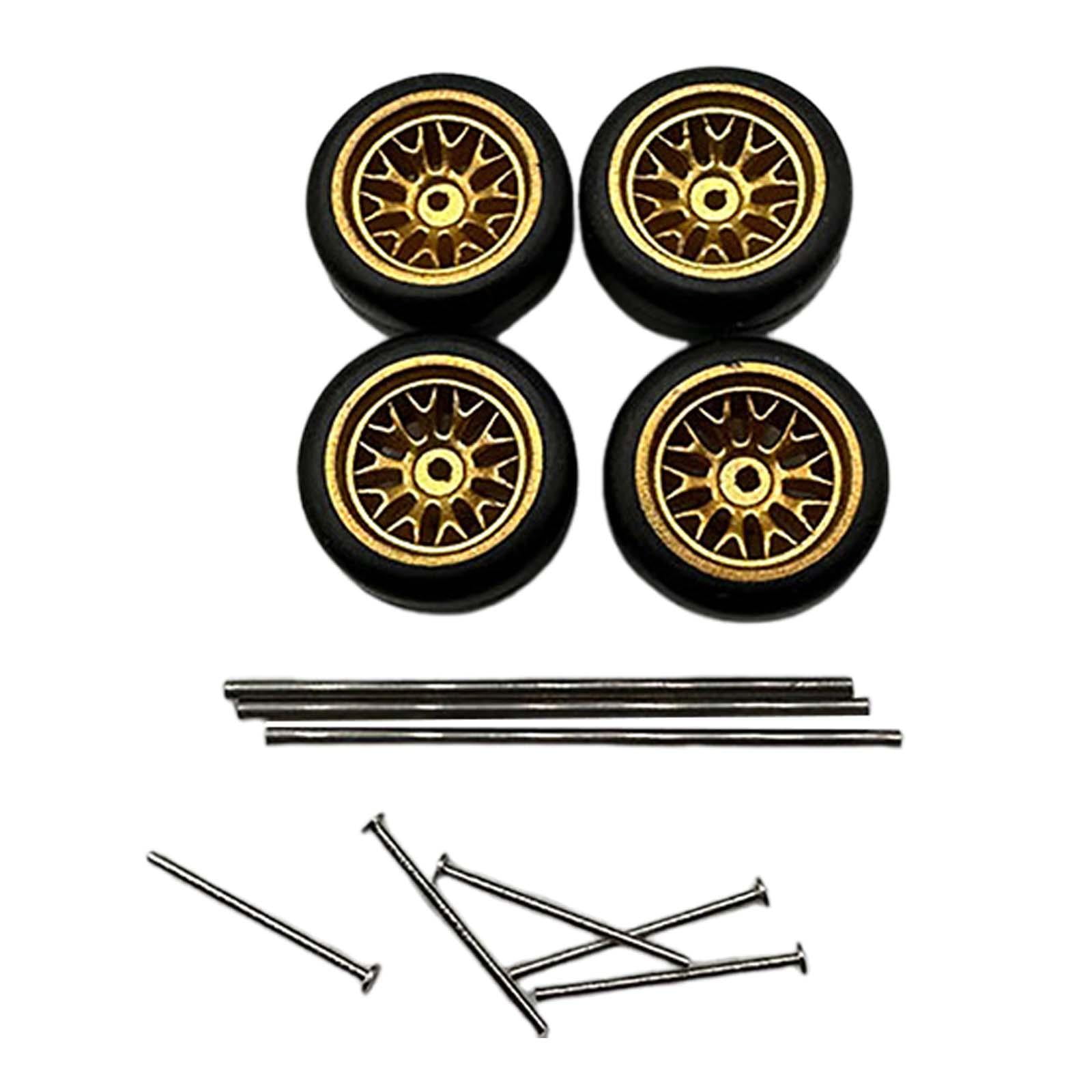 Rushawy 4 Pieces RC Car Wheels and Tires RC Alloy Car Accessories for 1 ...