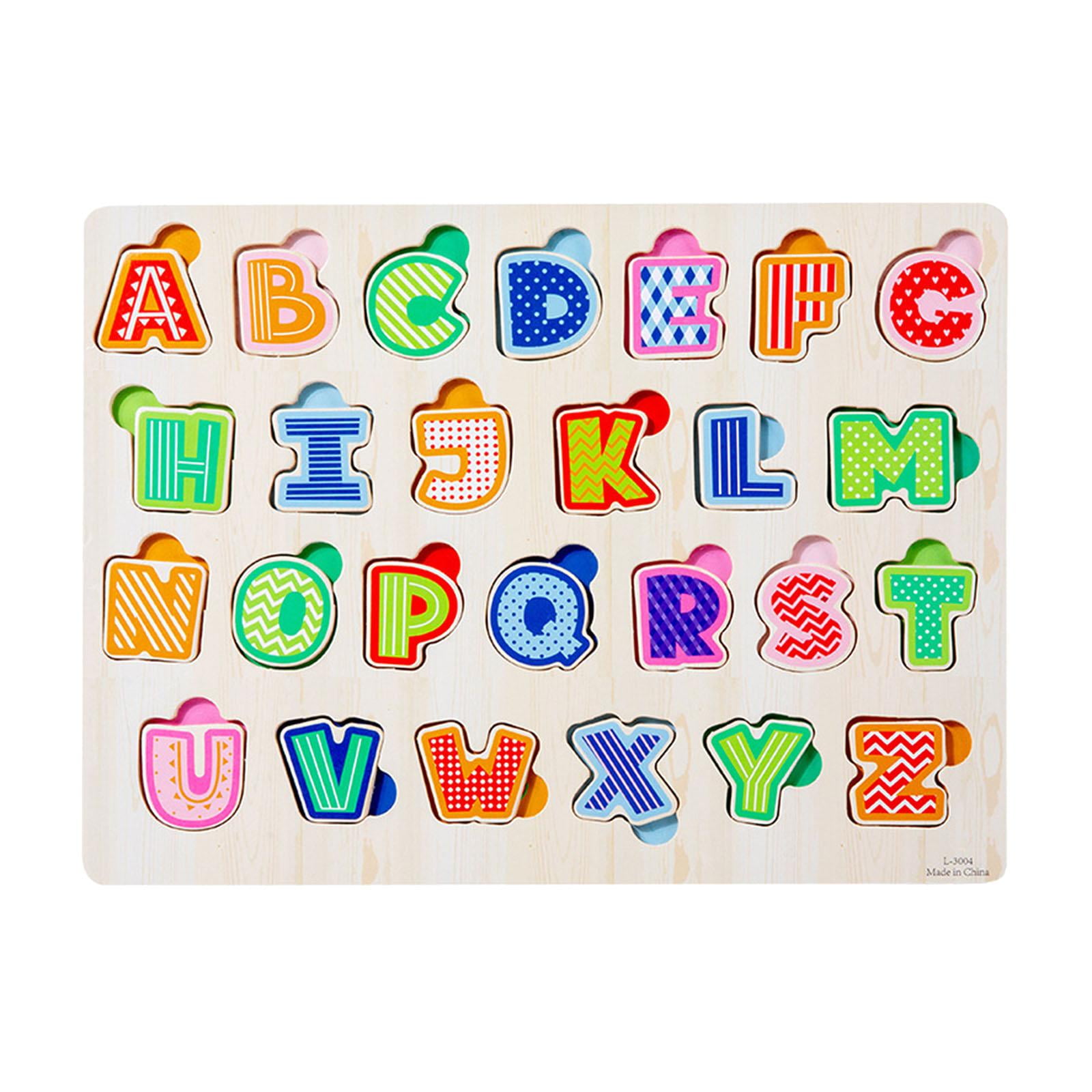 Rushawy Abc Puzzle Wooden Alphabet Puzzle for Boys Girls Kindergarten ...