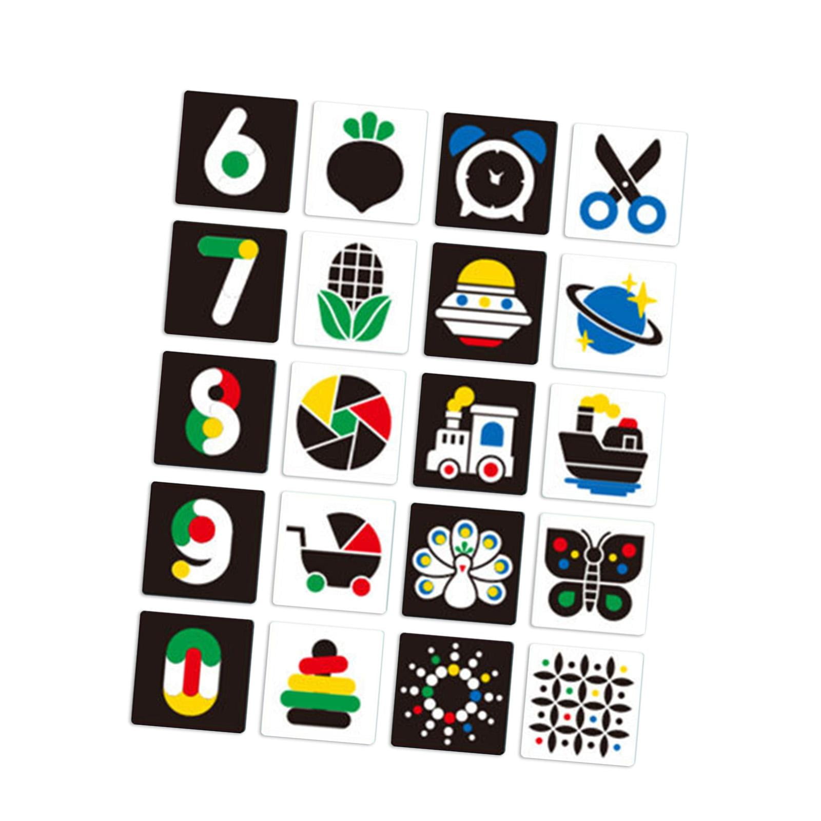 Rushawy Baby Contrast Cards Portable Early Learning Activity Cards for ...