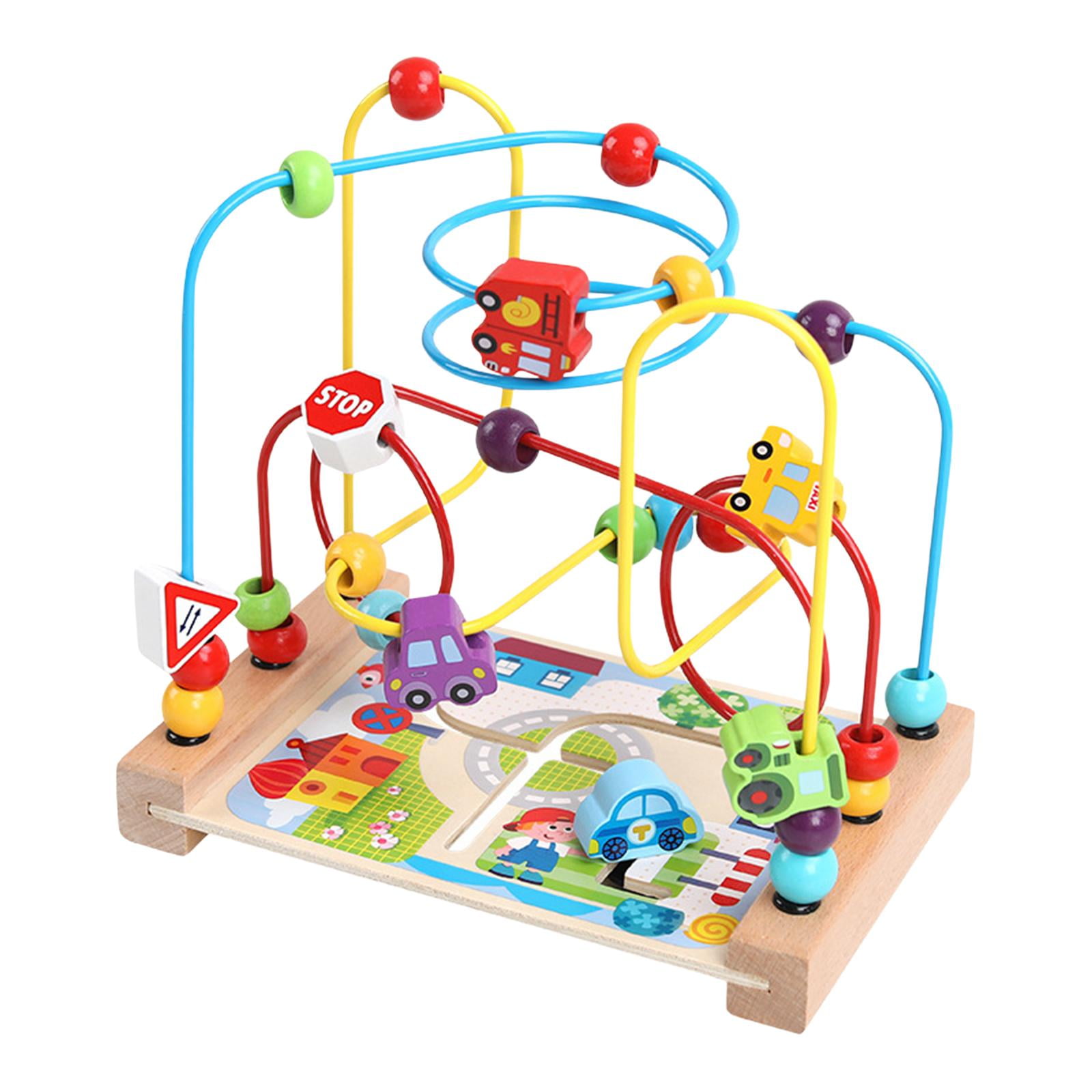 Rushawy Bead Maze Toy Educational Circle Toy Motor Skills Wooden ...