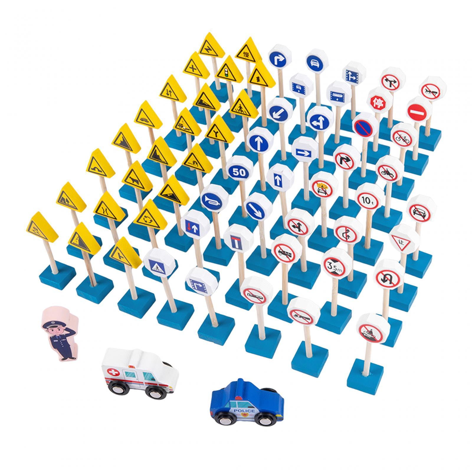 Rushawy Educational Street Signs Wood Toy Learning Toy for Kids ...