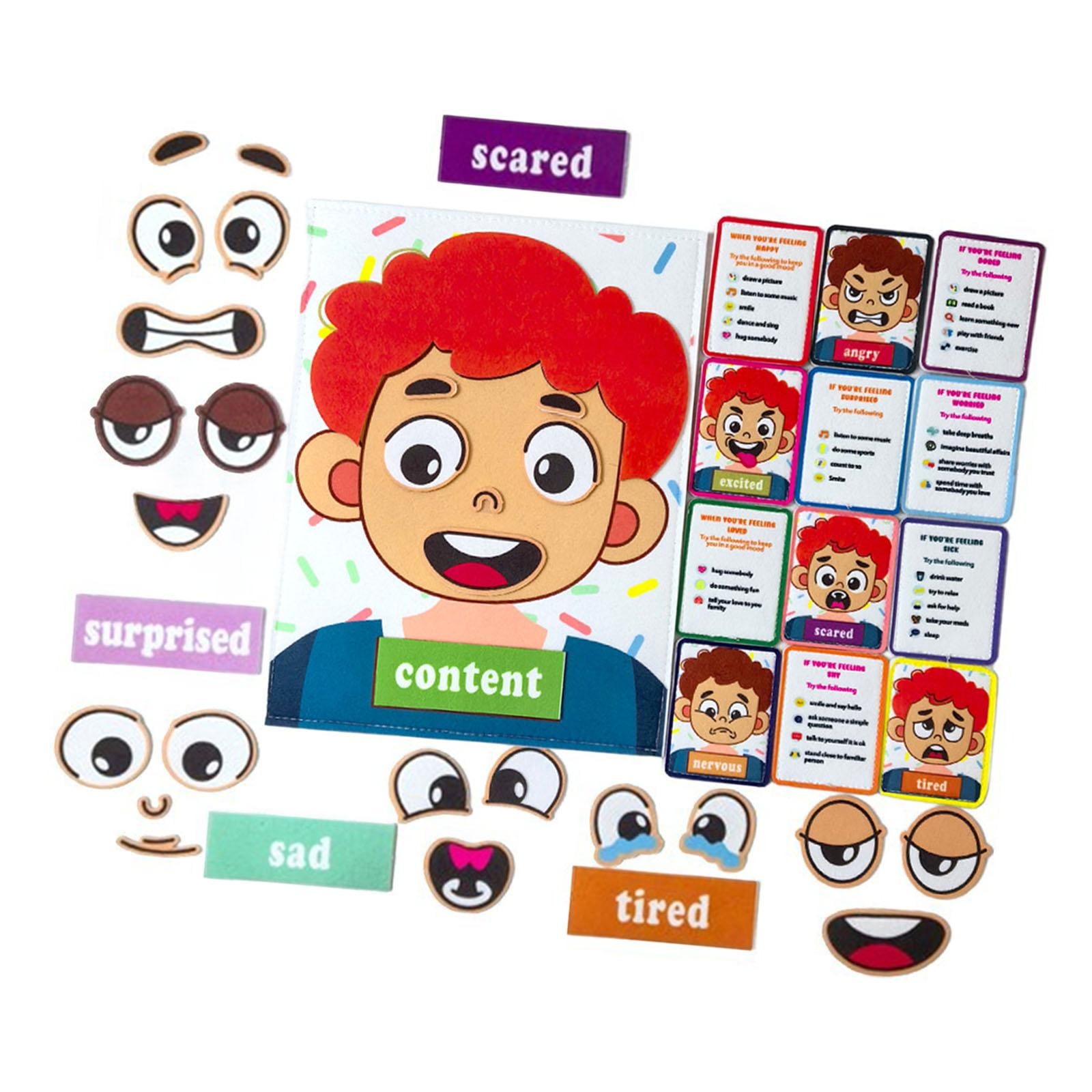 Rushawy Kids Social Emotional Learning Busy Board Faces Stickers Games ...