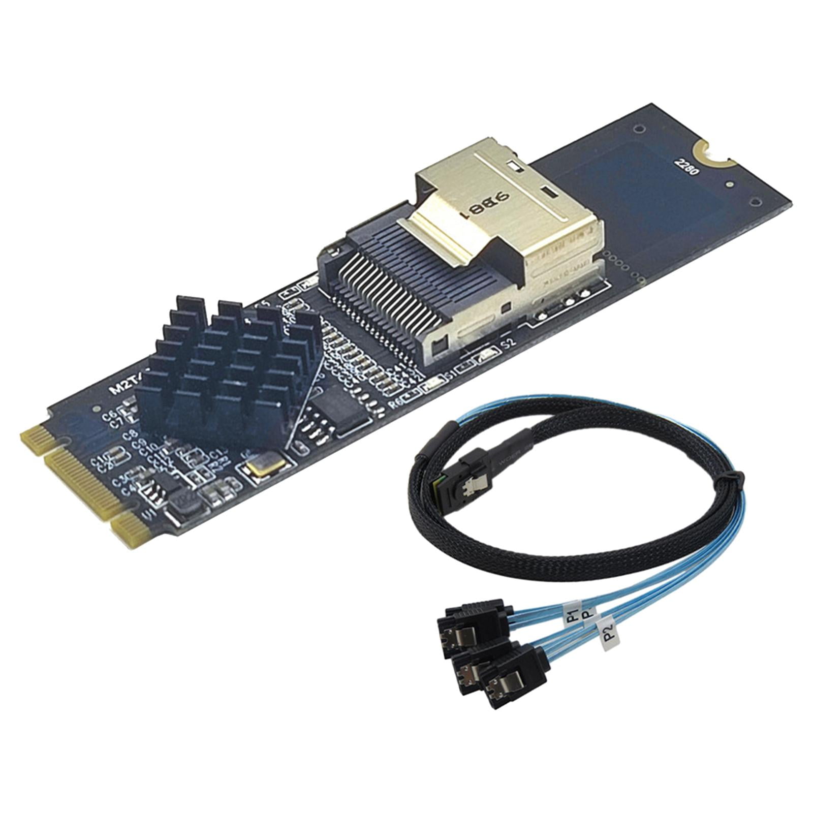 Rushawy M.2 to Mini SAS 36 Pin SFF-8087 3.0 Expansion Card Low Latency PCB with Cable - Walmart.com