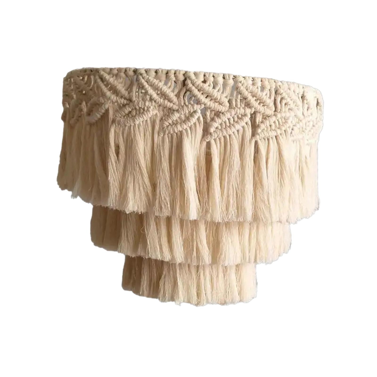 Rushawy Macrame Lamp Shade Handmade Bohemian Hanging Light Cover ...
