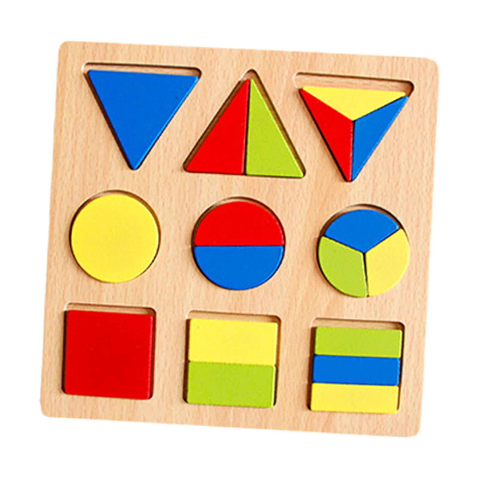 Rushawy Montessori Early Learning Counting Skills Wooden Geometric ...