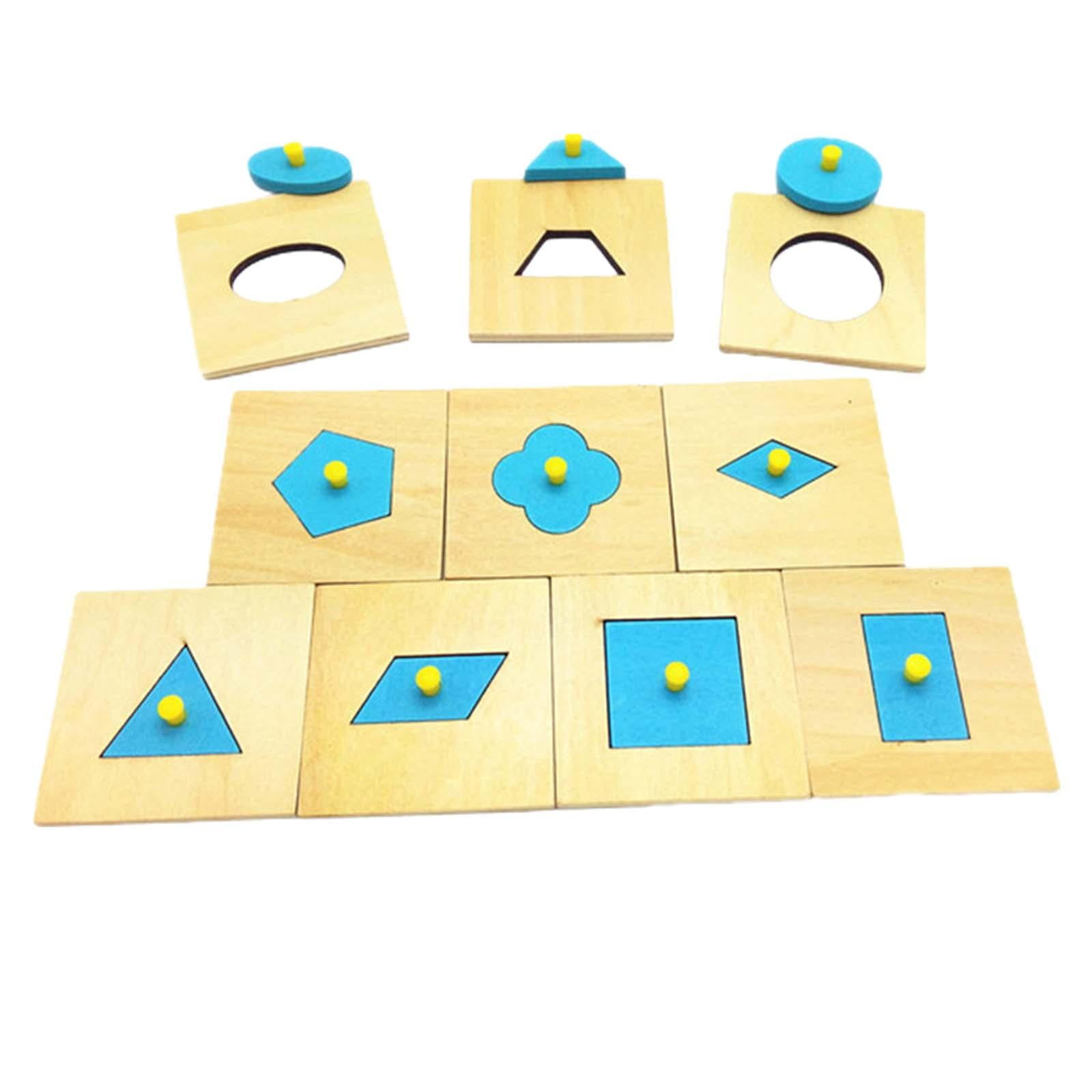 Rushawy Shape Puzzles Toy Brain Teaser Wood Puzzles Board Knob for ...