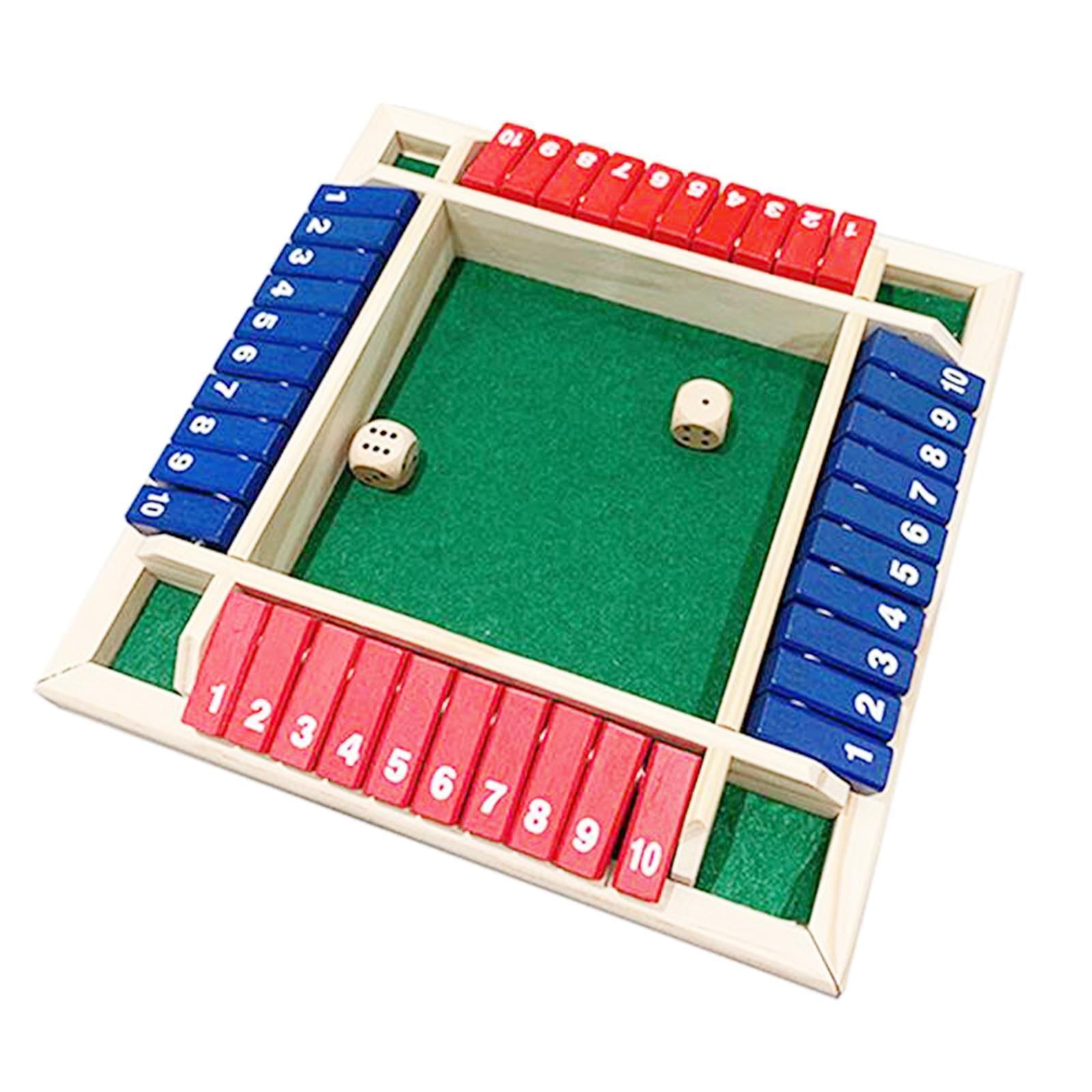 Rushawy Shut The Box Flip Block Tabletop Wooden Board Game Family Math ...