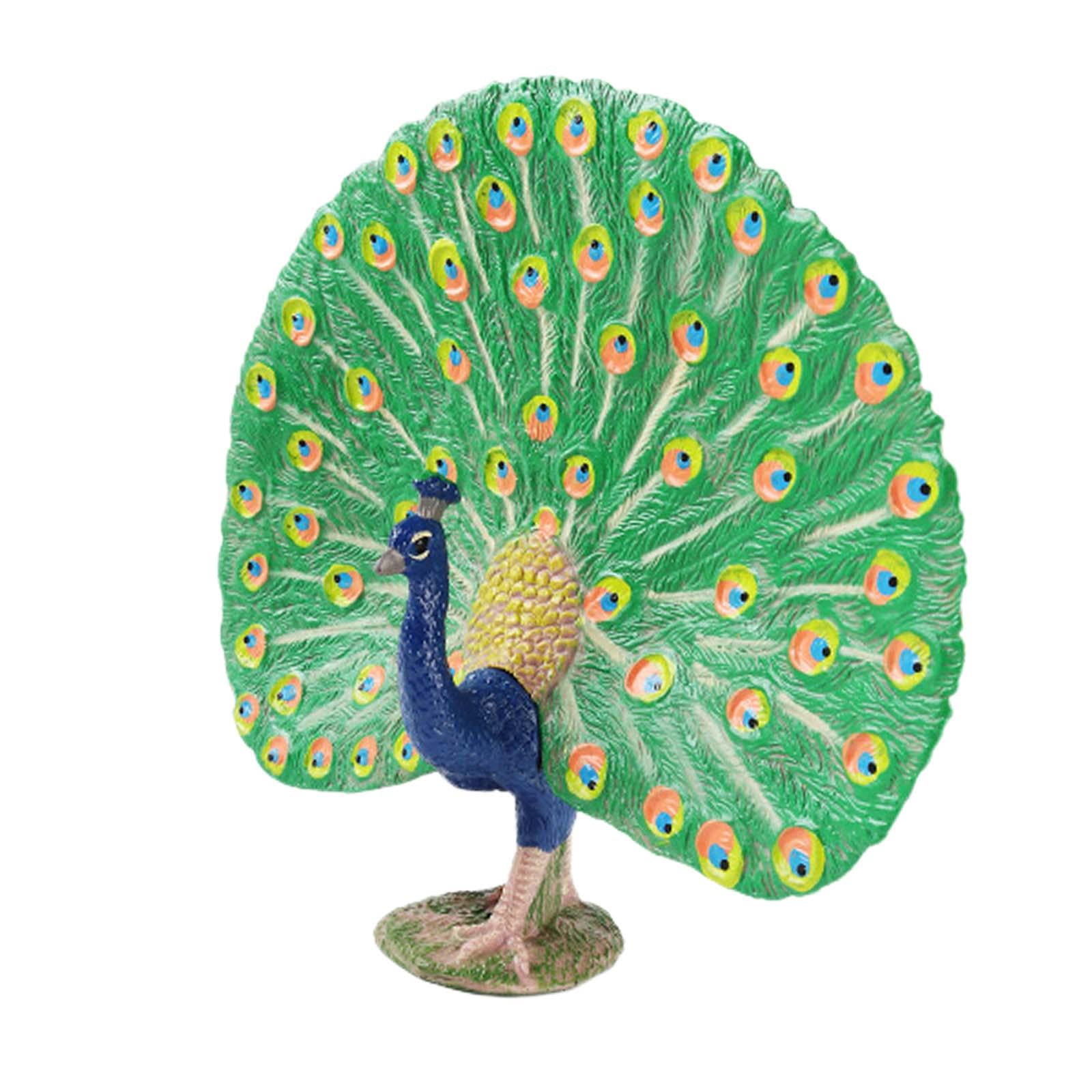 Rushawy life Animal Figure Realistic Peacock Model for Home Decoration ...