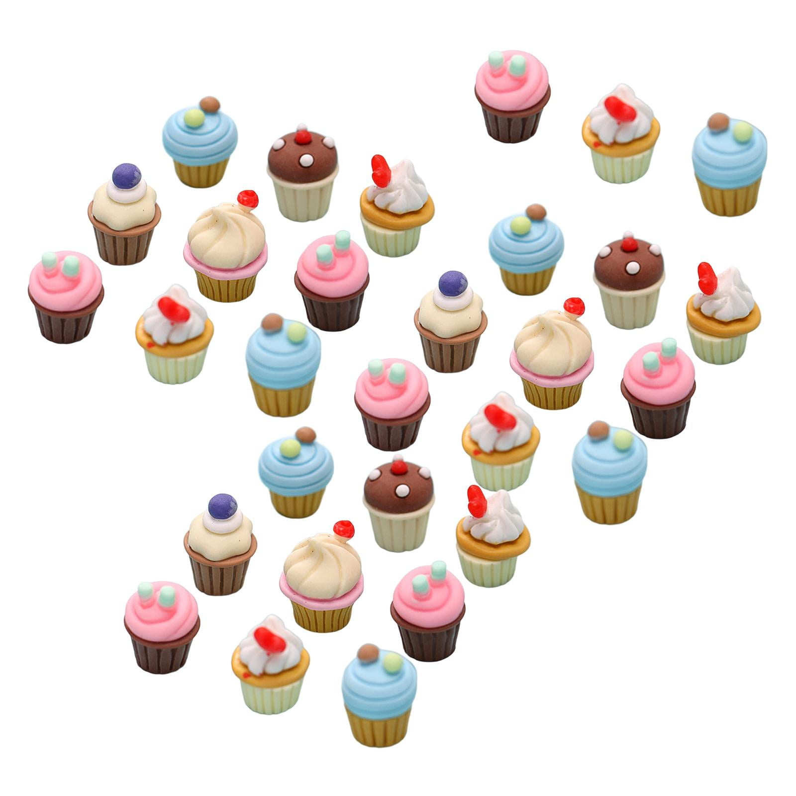 Rushay 30 Pieces Cupcake Embellishments Lovely DIY Cute Mini Dessert ...