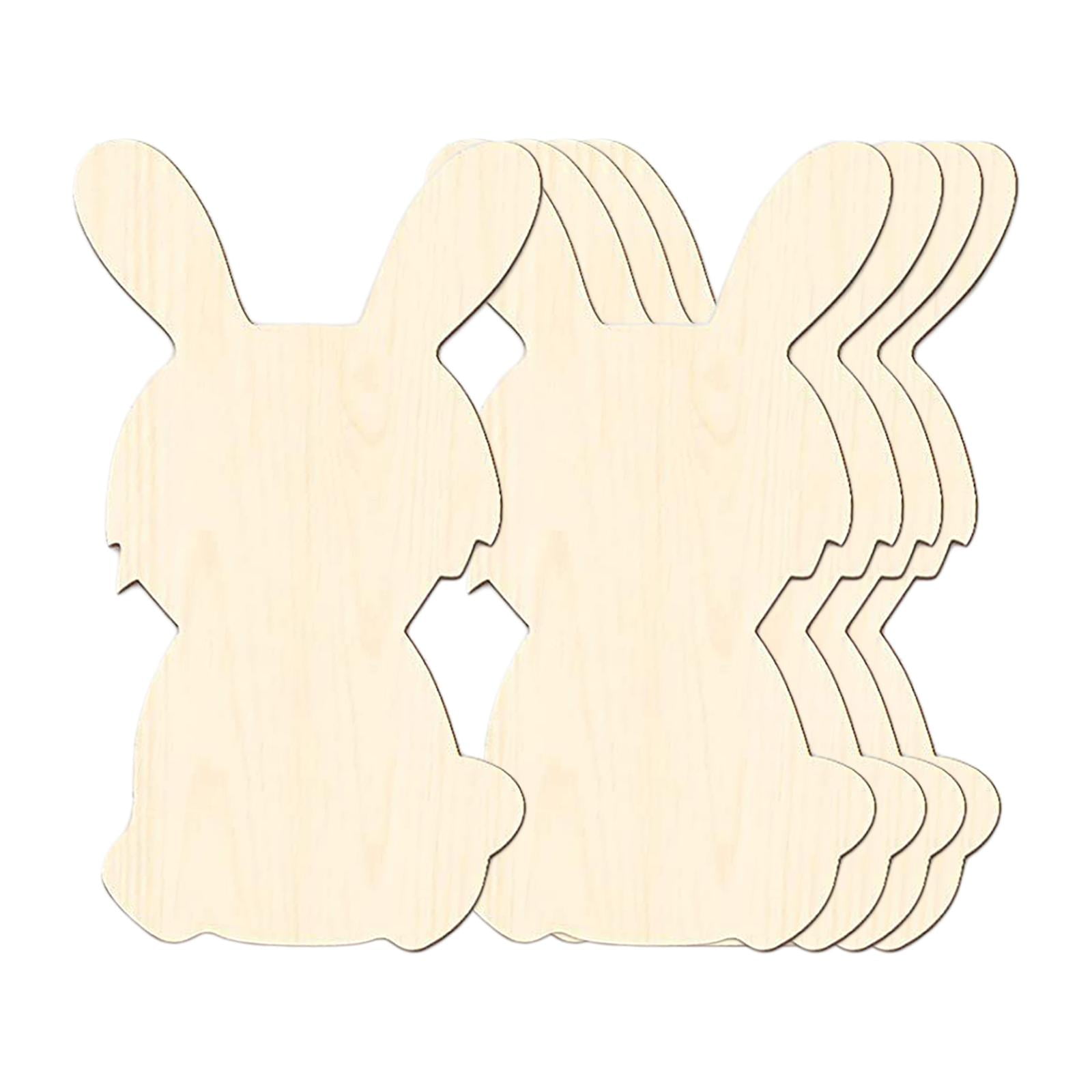 Rushay 5 Pieces Easter Wooden Bunny Cutouts Wooden Rabbit Cutouts ...
