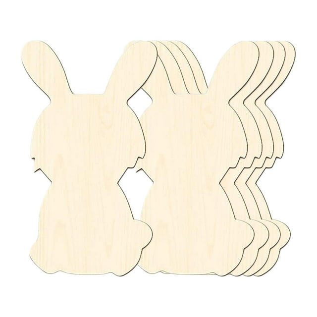 Rushay 5 Pieces Easter Wooden Bunny Cutouts Wooden Rabbit Cutouts ...