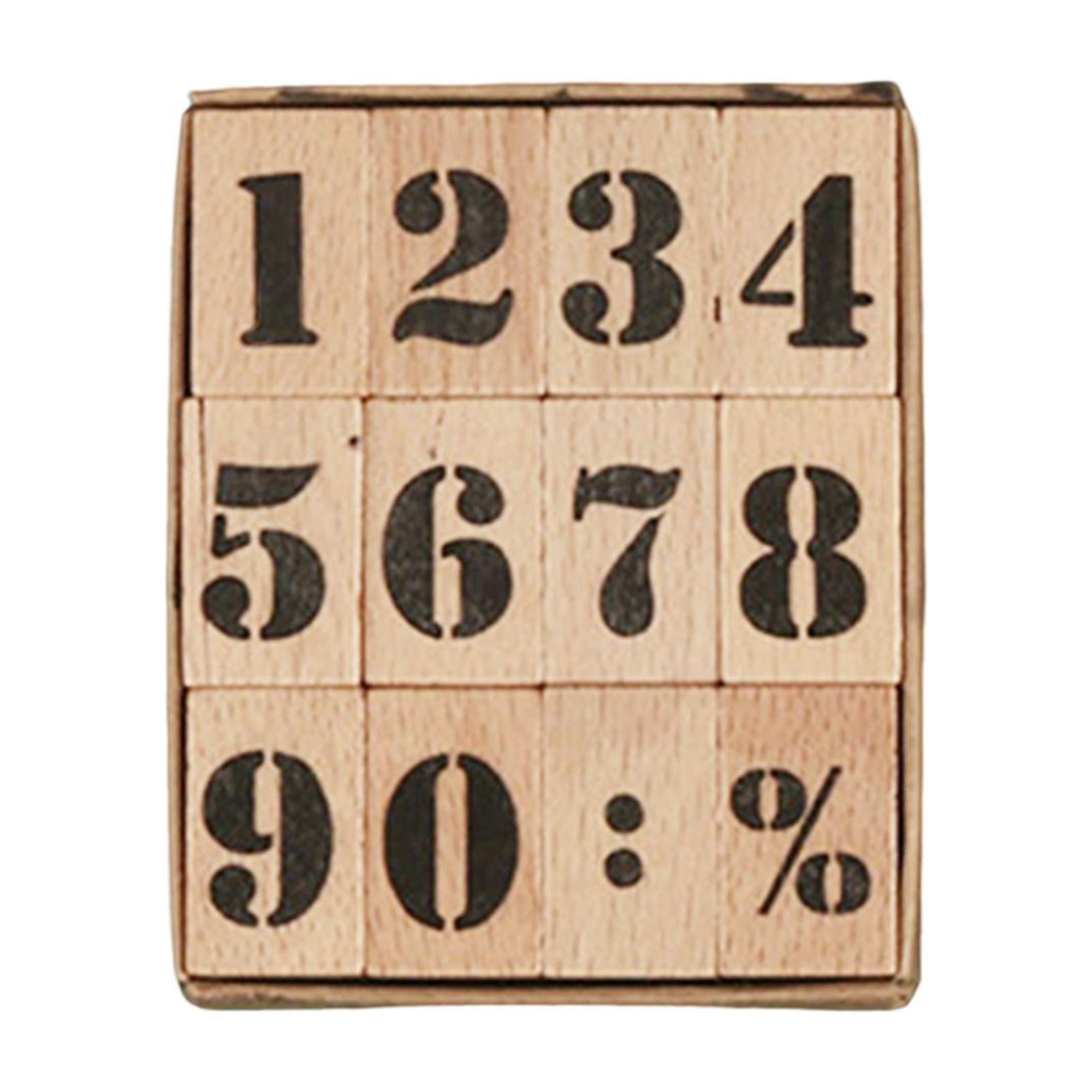 Rushay Vintage Wooden Mounted Stamps Decorative Scrapbook Calendar DIY ...