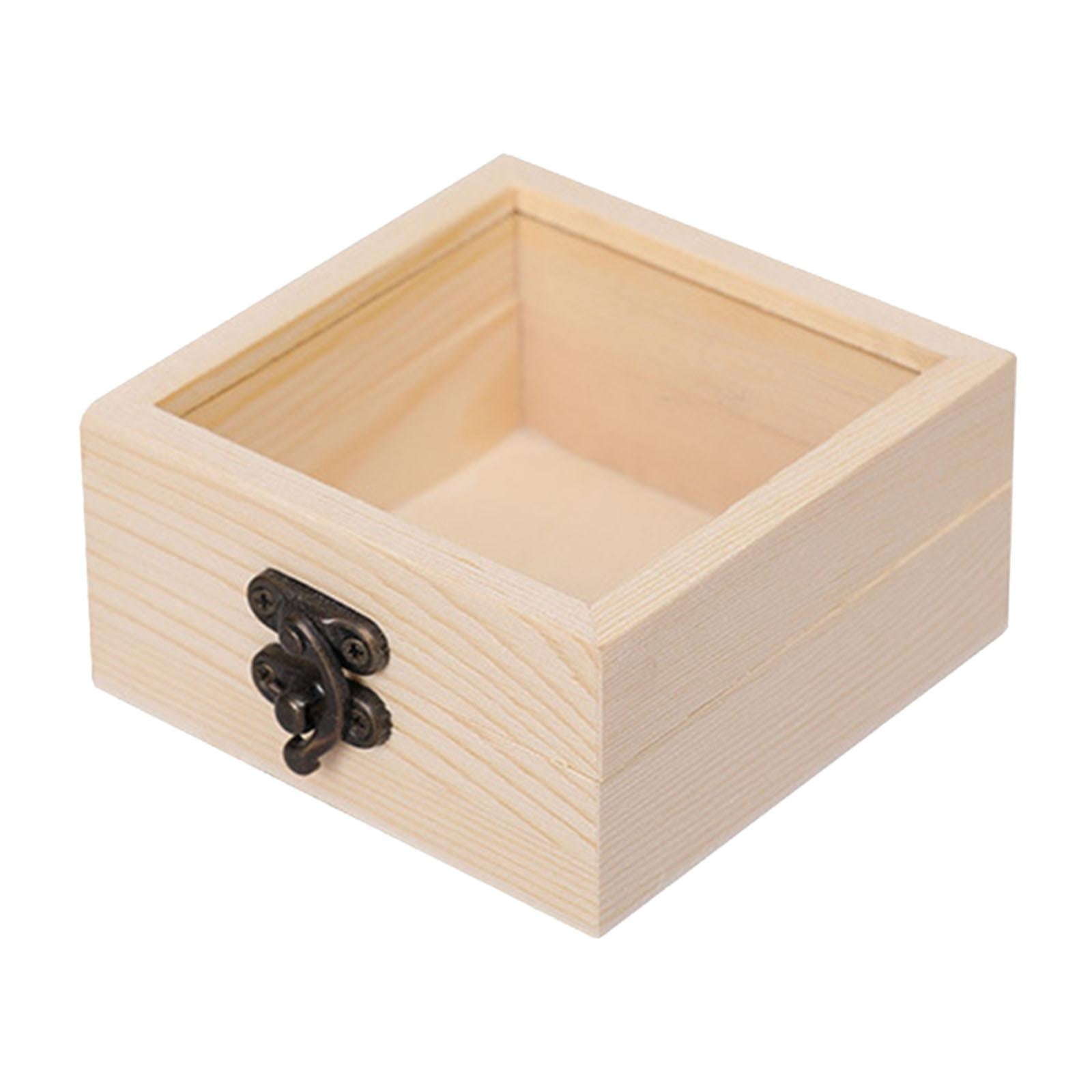 Rushay Wooden Storage Box Wood boxes With Clear Lid Multifunctional ...
