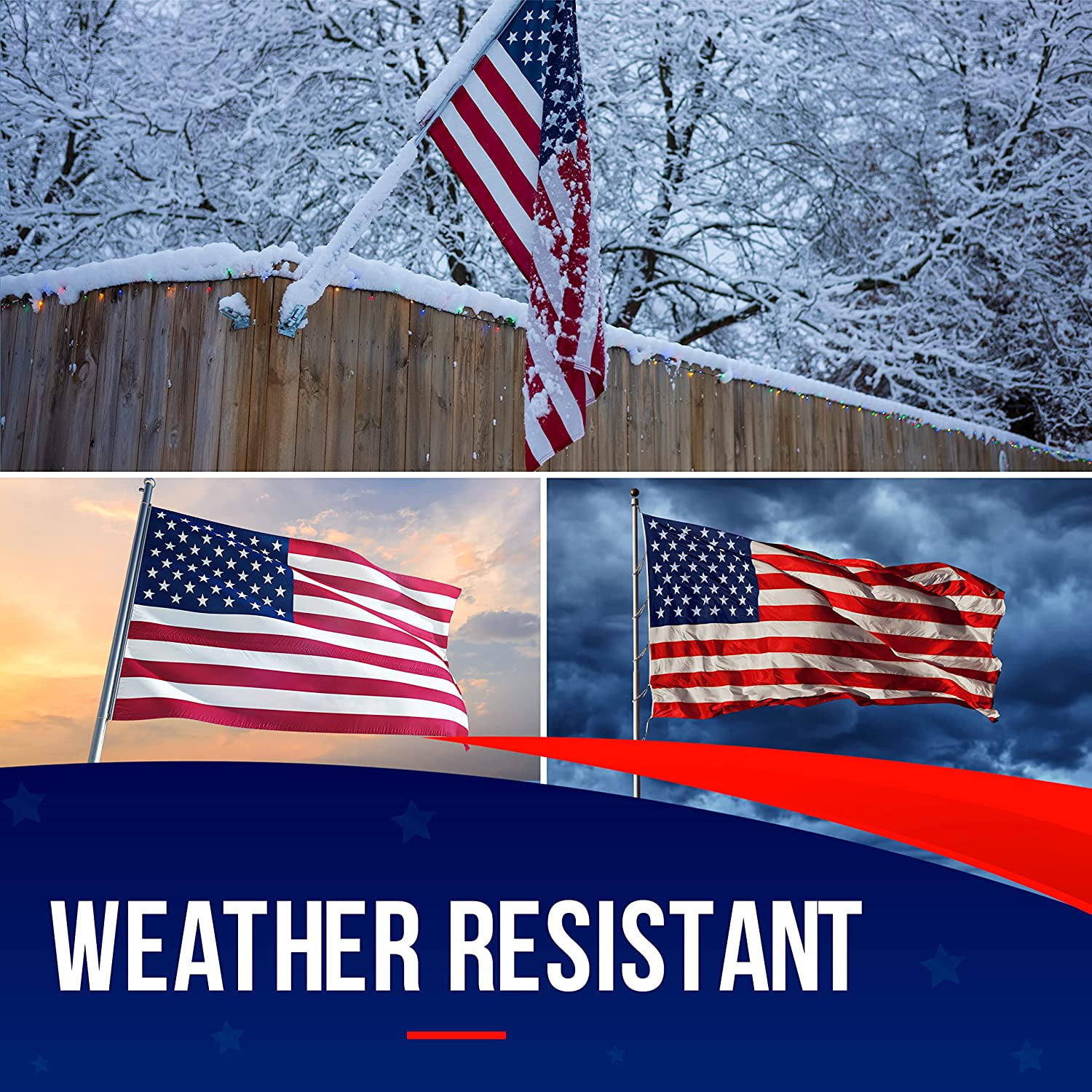 Rushmore Rose USA Flags, Heavy Duty American Flags for Outside 6x10 ...