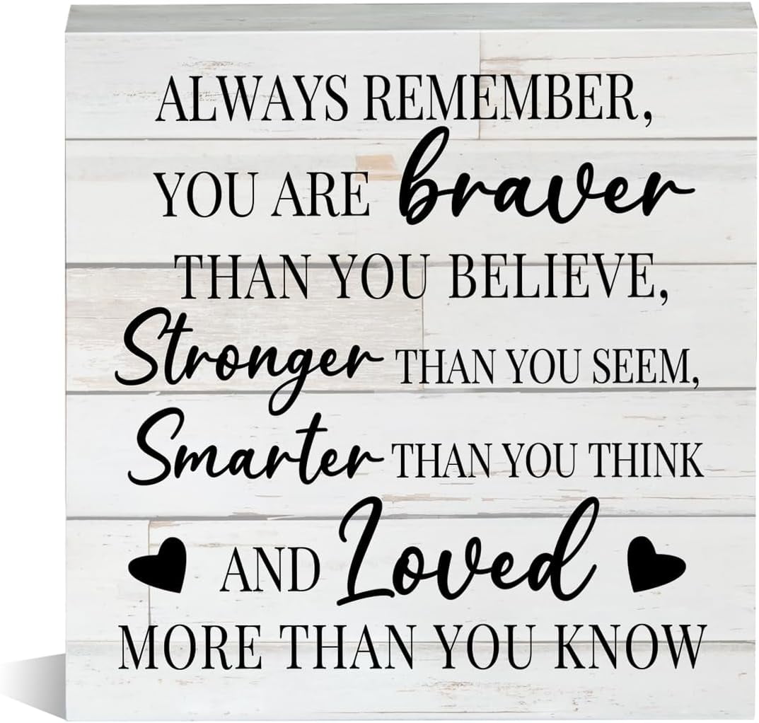 Rusic Motivational Sayings Wooden Box Sign Always Remember You Are ...
