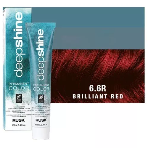 Rusk Deepshine Permanent Hair Color, 6.6 R BRILLIANT RED – 3.4 fl oz ...