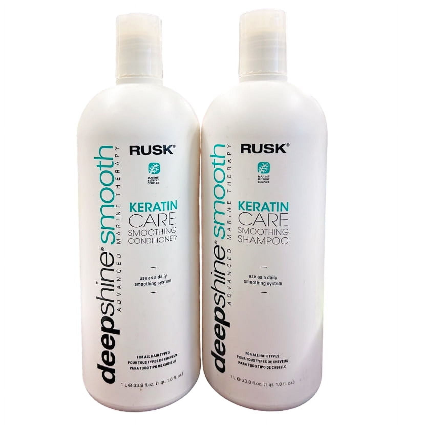 Rusk Deepshine Keratin Care, Smoothing Shampoo and Conditioner Duo, 33 ...