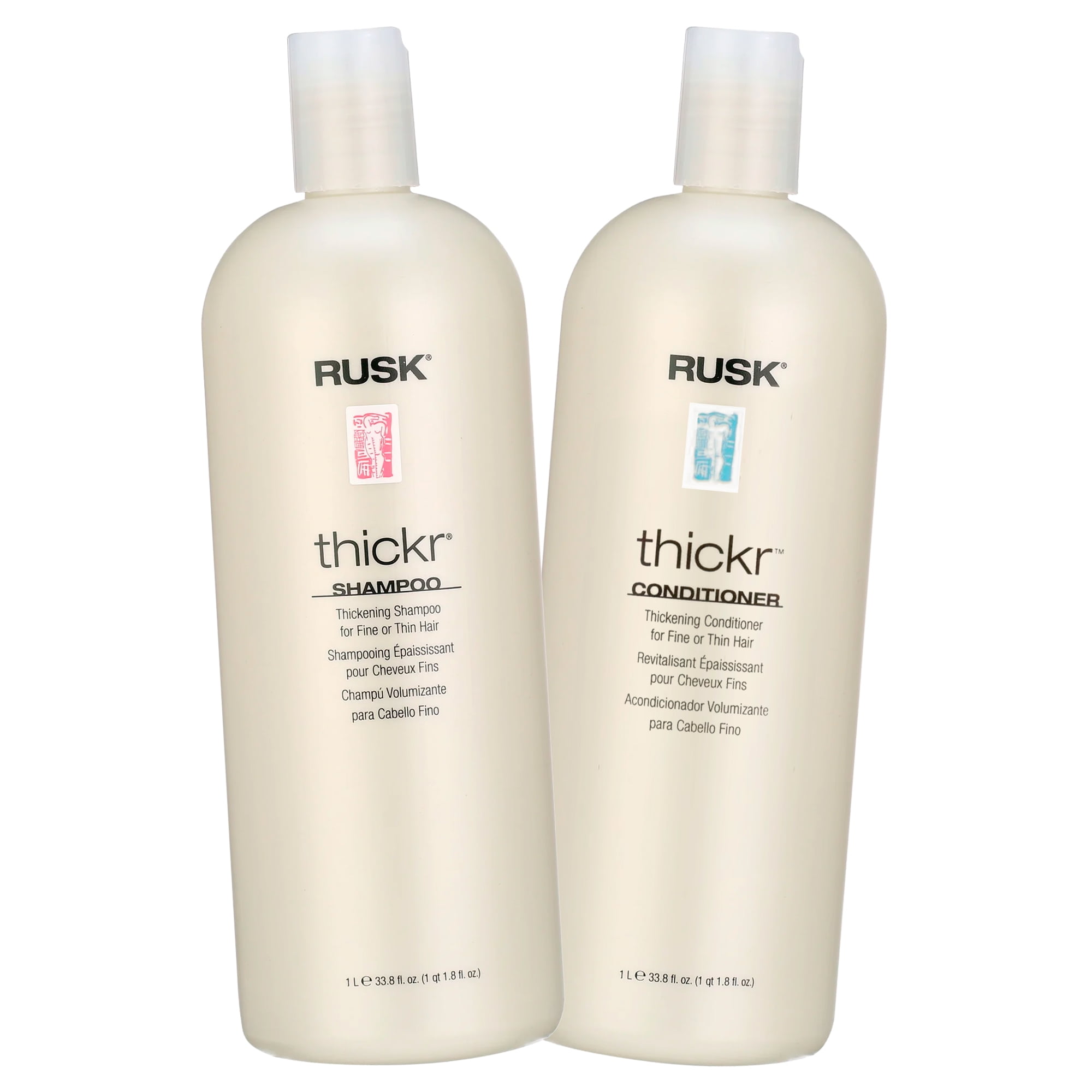 Rusk Thicker Tickening Shampoo & Conditioner for Fine & Thin Hair 33.8 ...