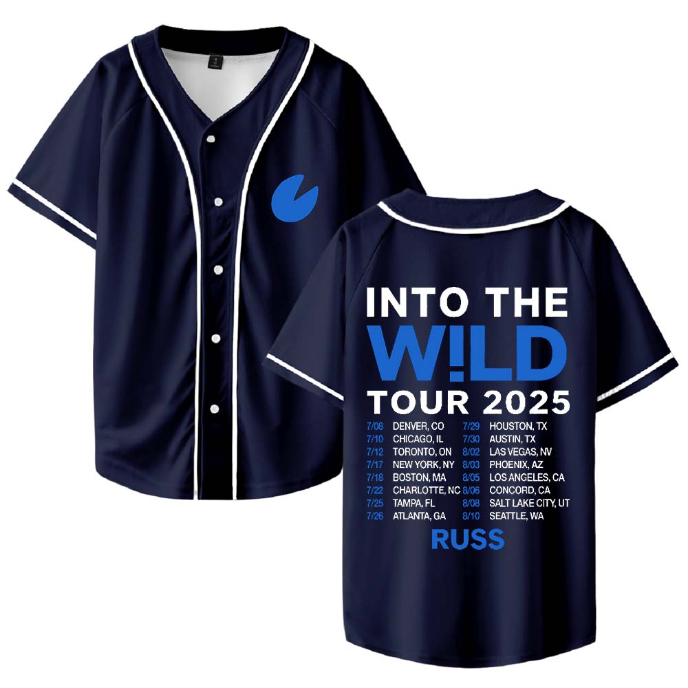 Russ Into The Wild Tour 2025 Merch Baseball Jersey Shirt V-Neck Women ...