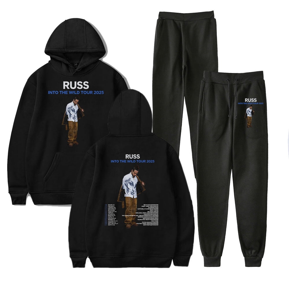 Russ Into The Wild Tour 2025 Merch Hoodie and SWEATPANTS set pop print ...