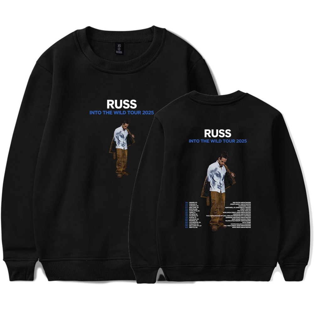 Russ Into The Wild Tour 2025 Merch Sweatshirt Women Men Casual Crewneck ...