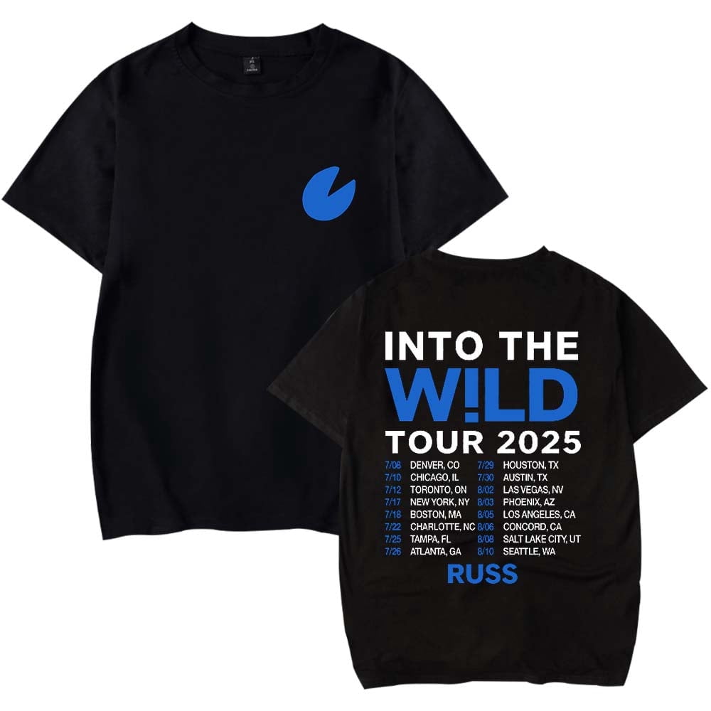 Russ Into The Wild Tour 2025 Merch T-Shirt Women Men Casual Crewneck ...