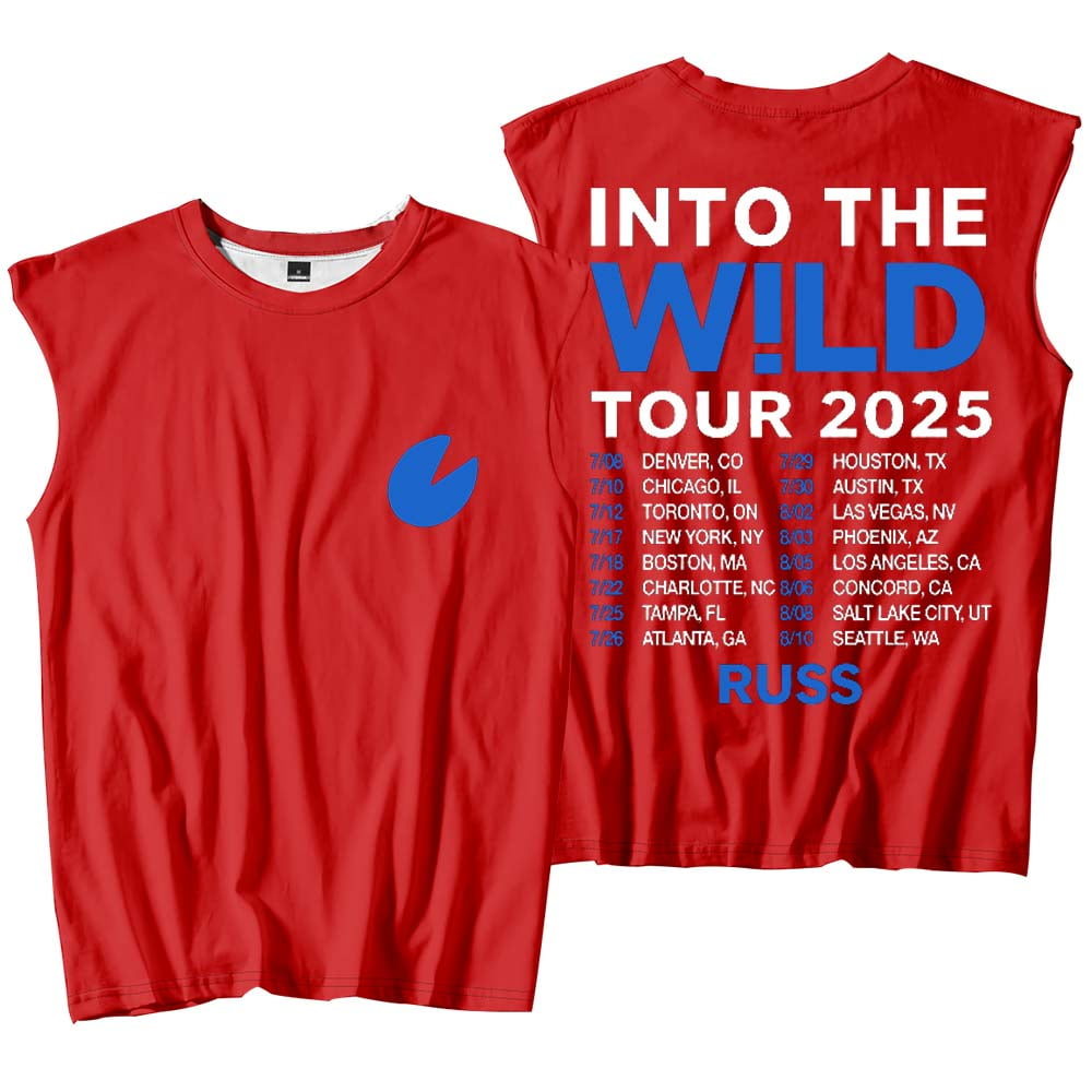 Russ Into The Wild Tour 2025 Merch Tank Tops Sleeveless Sport Vest ...