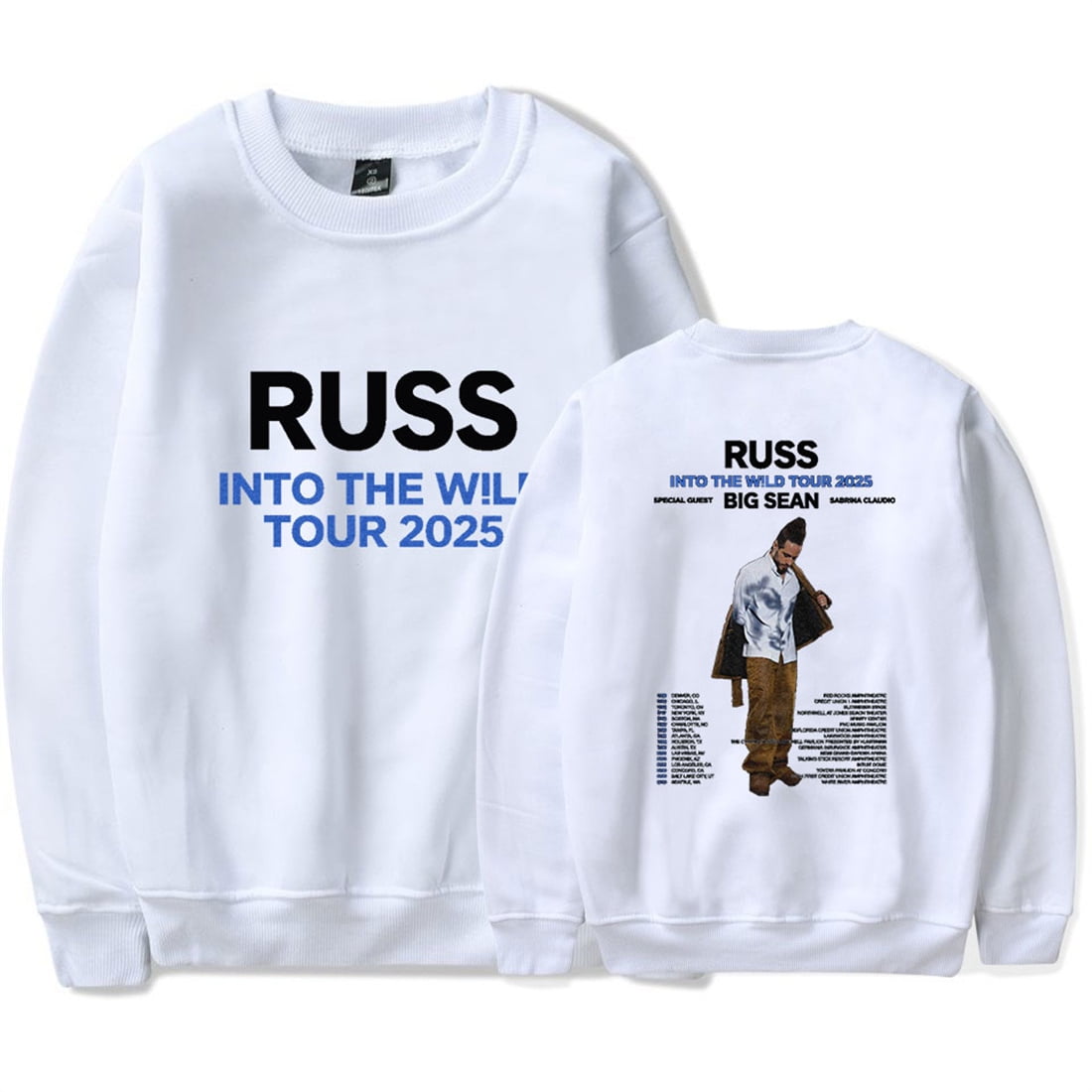Russ Into The Wild Tour 2025 Sweatshirts Hip Hop Crewneck Pullover ...