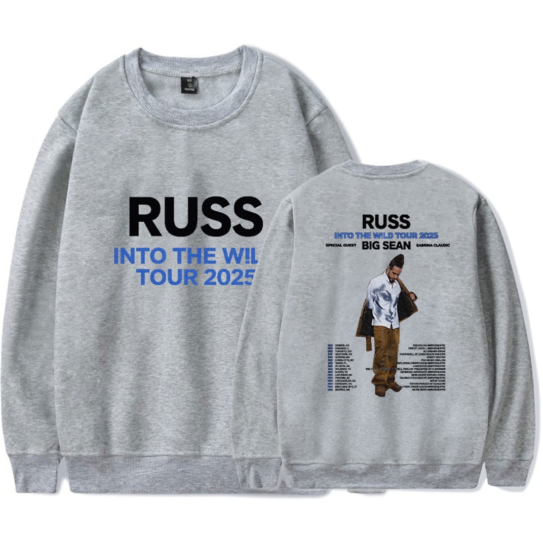 Russ Into The Wild Tour 2025 Sweatshirts Hip Hop Crewneck Pullover ...