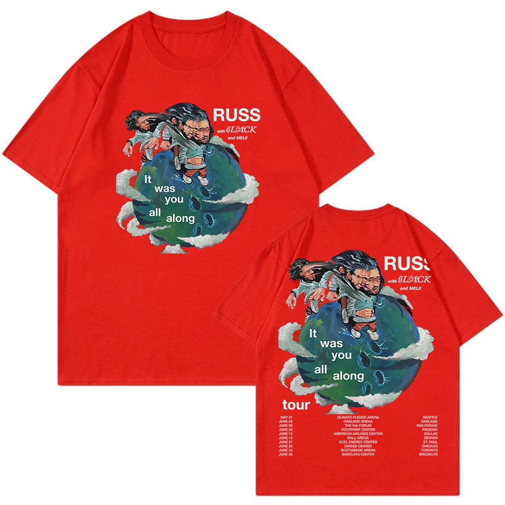 Russ It Was You All Along Tour T-shirt Crewneck Short Sleeve Streetwear ...