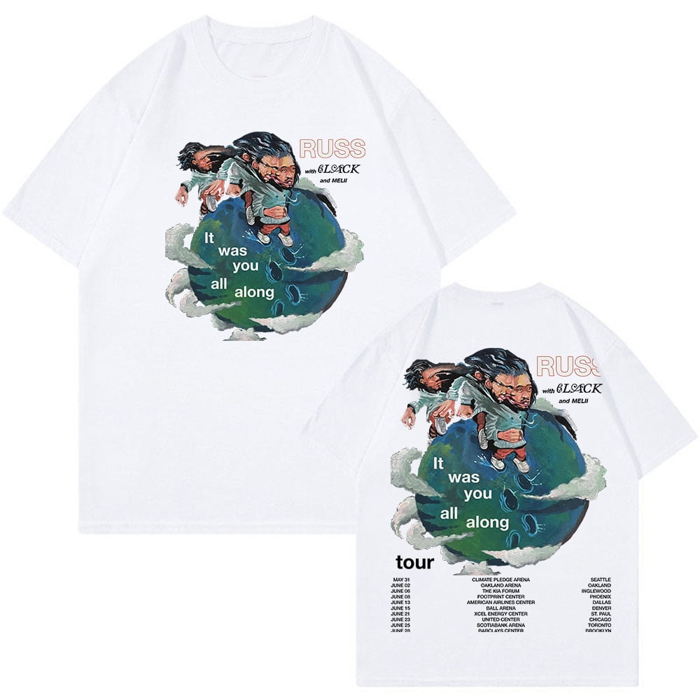 Russ It Was You All Along Tour T-shirt Crewneck Short Sleeve Streetwear ...