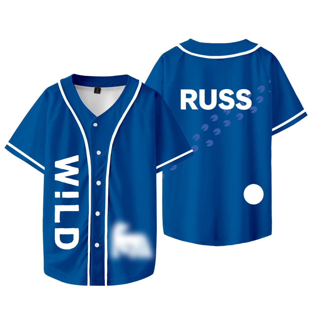 Russ Wild Baseball Jersey Cosplay Women Men Fashion V-neck Short Sleeve ...