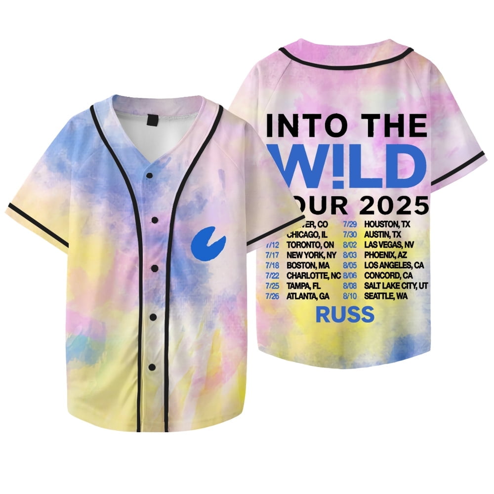 Russ Wild Tour 2025 Merch Baseball Jersey Tee Summer Unisex HipHop V ...