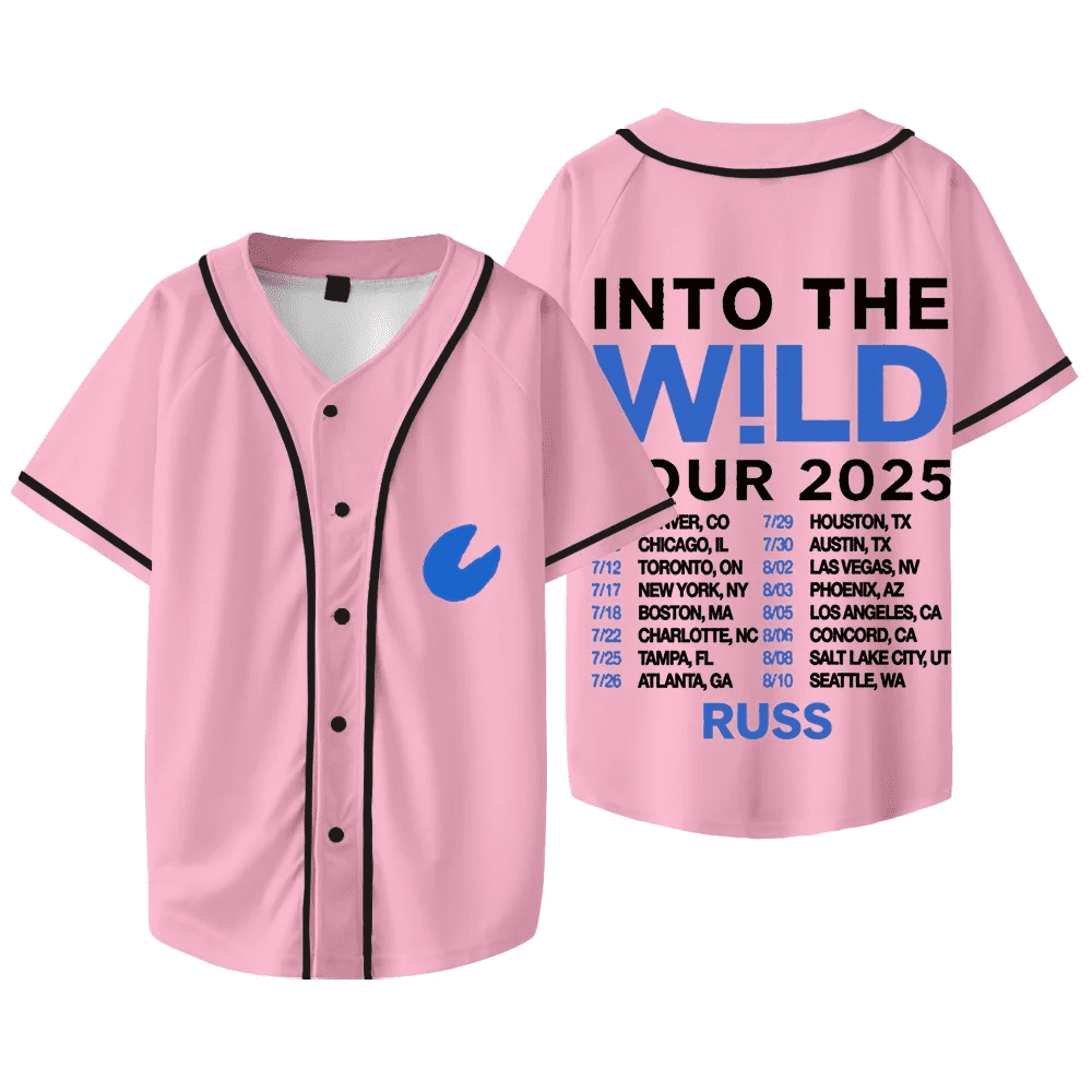 Russ Wild Tour 2025 tshirt short sleeve V neck button down shirt unisex ...