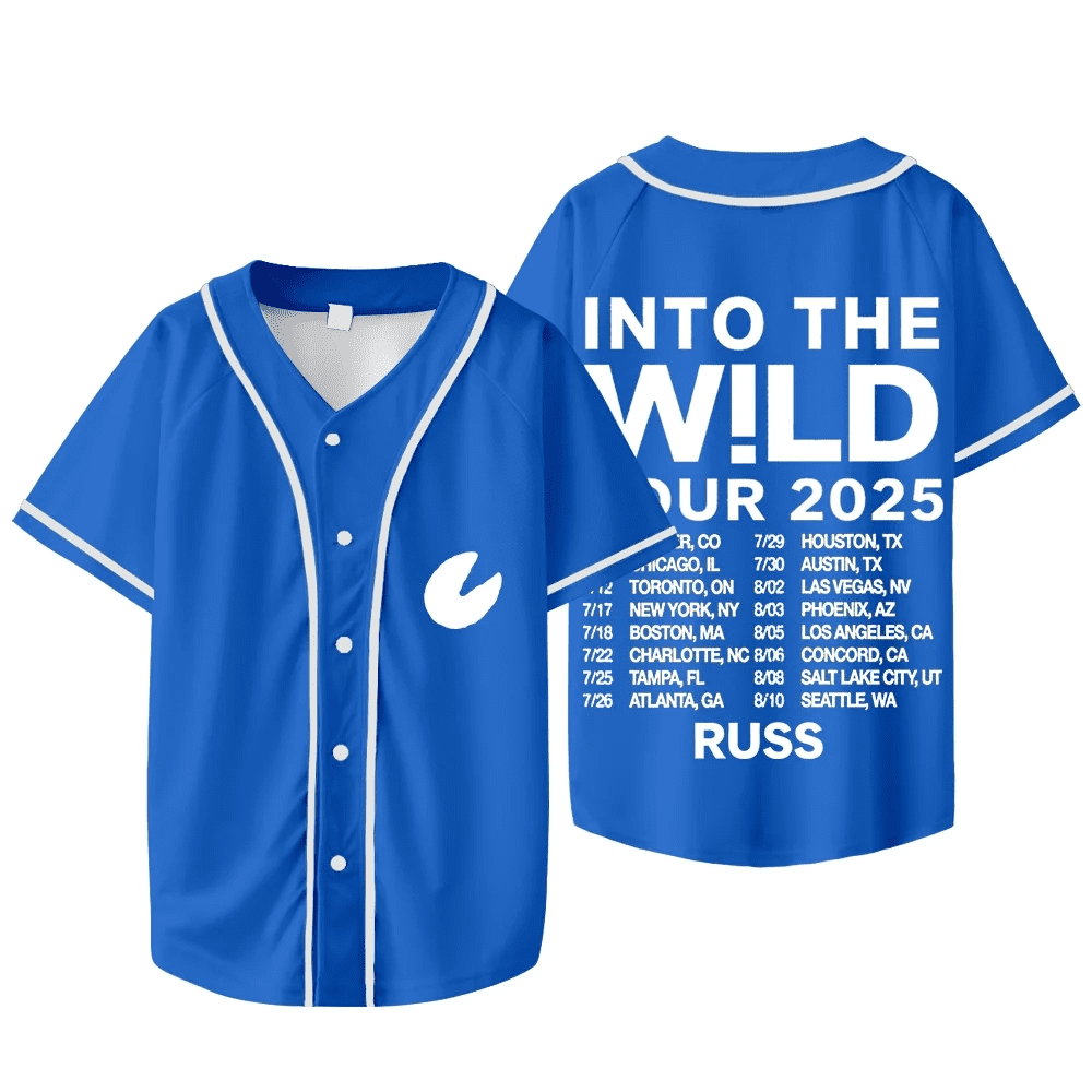 Russ Wild Tour 2025 tshirt short sleeve V neck button down shirt unisex ...