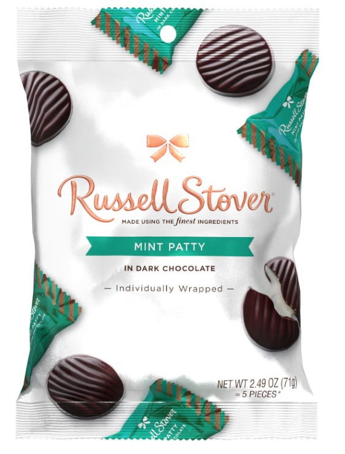 Russel Stover Candies Mint Patties, Dark Chocolate, 2.49 oz ...