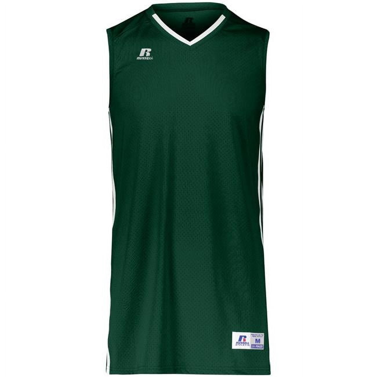 Russell Adult Legacy Basketball Jersey, Dark Green & White - Small ...