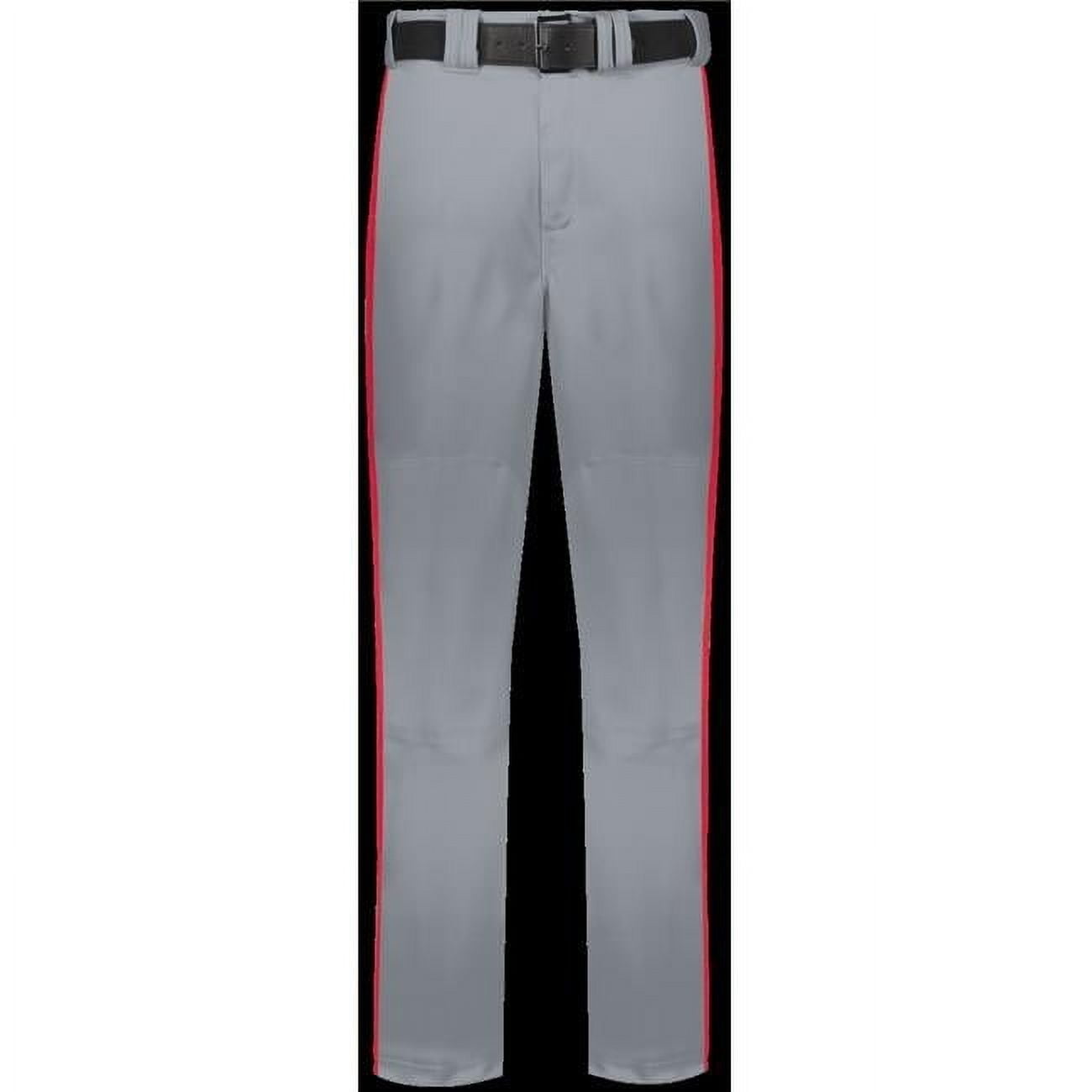 Russell Adult Piped Change Up Baseball Pant, Baseball Gray & True Red ...