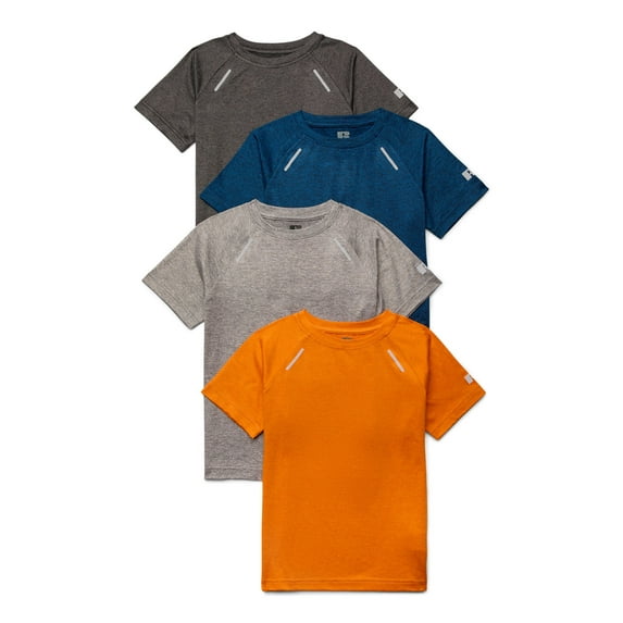 Russell Athletic Boys Runner Tech Tee with Short Sleeves, 4-Pack, Sizes ...