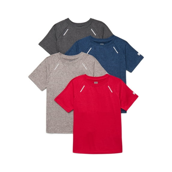 Russell Athletic Boys Runner Tech Tee with Short Sleeves, 4-Pack, Sizes ...