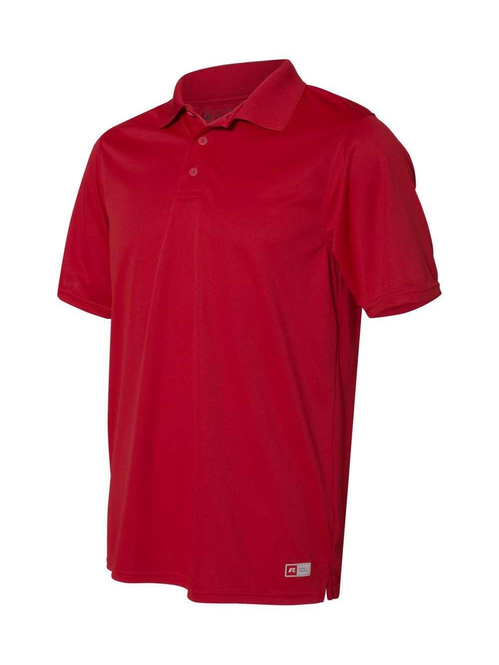 Russell Athletic Essential Short Sleeve Polo T-Shirt, True Red - 3XL - Walmart.com
