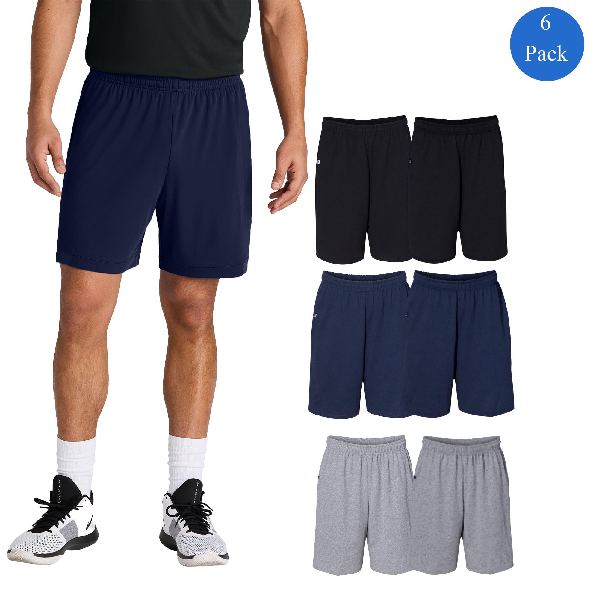 Russell Athletic Men's Jersey Shorts with Pockets, Relaxed Fit ...
