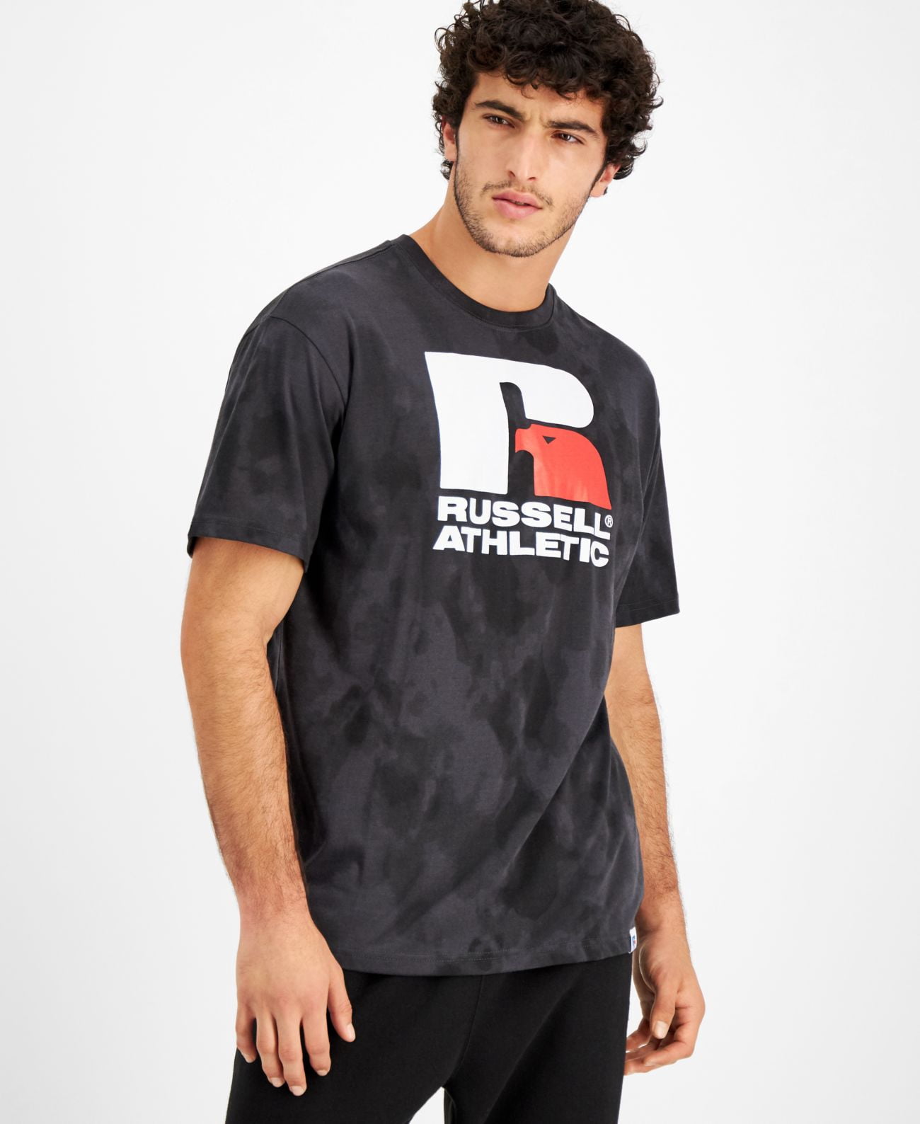 Russell Athletic Men’s Victory Tie-Dyed T-Shirt (Black Tie Dye, Small ...