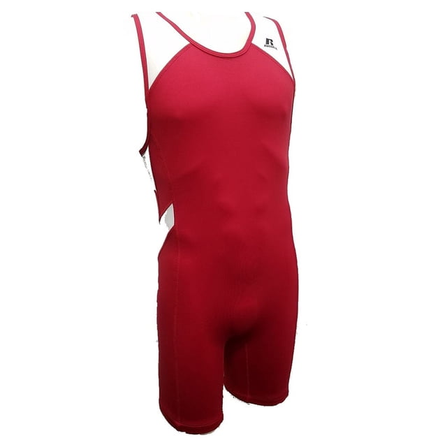 Russell Athletic Men's Wrestling Singlet, Medium Red/White, Athletic ...